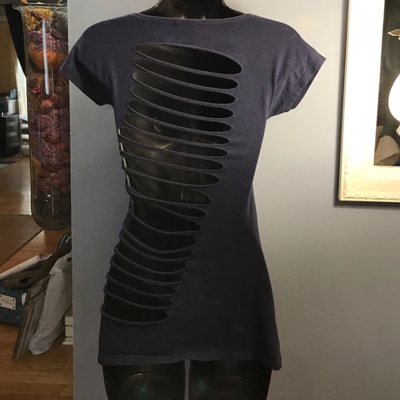 Wet Seal | Tops | Wet Seal Bronze Studded Ripped T Shirt | Poshmark