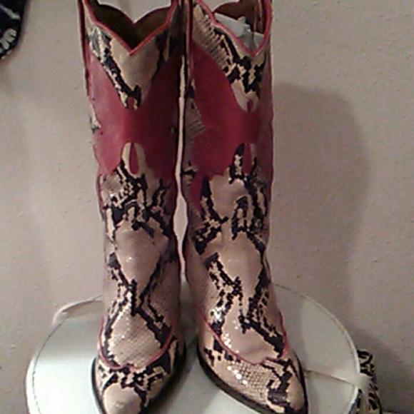 Shoes | Italian Leather Python Print Boots | Poshmark