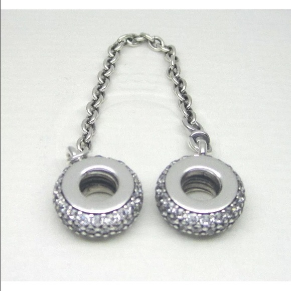 Pandora | Jewelry | Pandora Sterling Silver Pave Safety Chain 79736cz ...