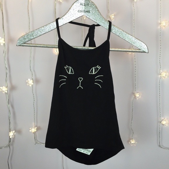 Brandy Melville | Tops | Rare Brandy Black Cat Sachi | Poshmark