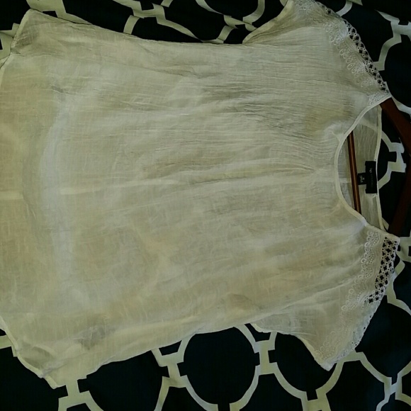 AB Studio | Tops | Ab Studio Sheer White Top | Poshmark