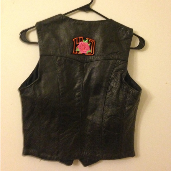 Harley Davidson Patched Leather Vest - Gem