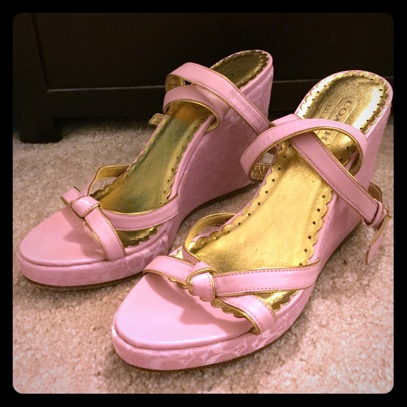 Coach | Shoes | Coach Signature Lavender Strappy Sandals Size 85 | Poshmark