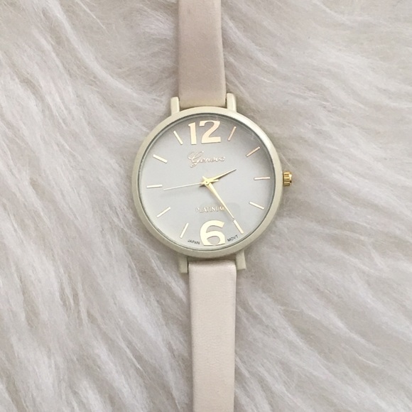 Lulus | Accessories | Cream Gold Large Face Womens Watch | Poshmark