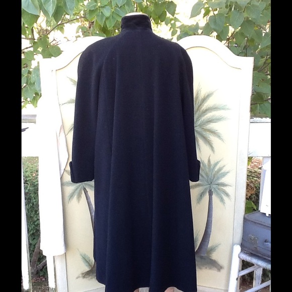 Charles Klein | Jackets & Coats | Vtg Velvet Trim Swing Style Maxi Coat ...