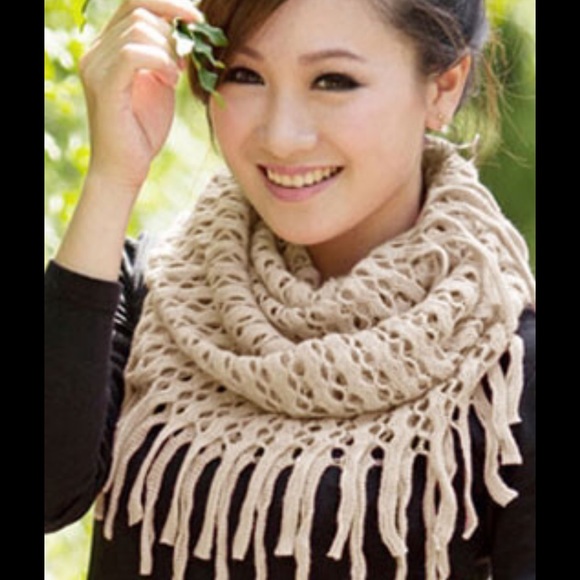 Accessories | Knit Cowl Neck Infinity Scarf Ivory Or Gray | Poshmark