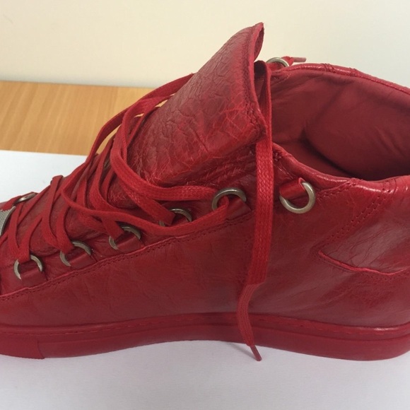 Balenciaga | Shoes | Mens Red Hitop Arena Balenciaga | Poshmark