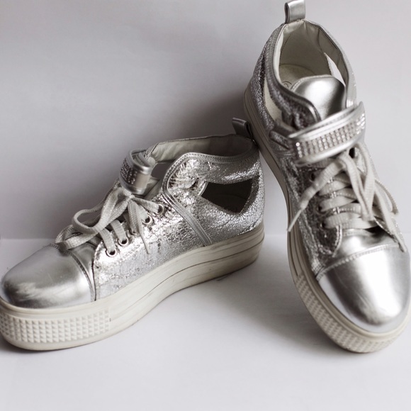 Shoes | Silver Platform Sneakers | Poshmark