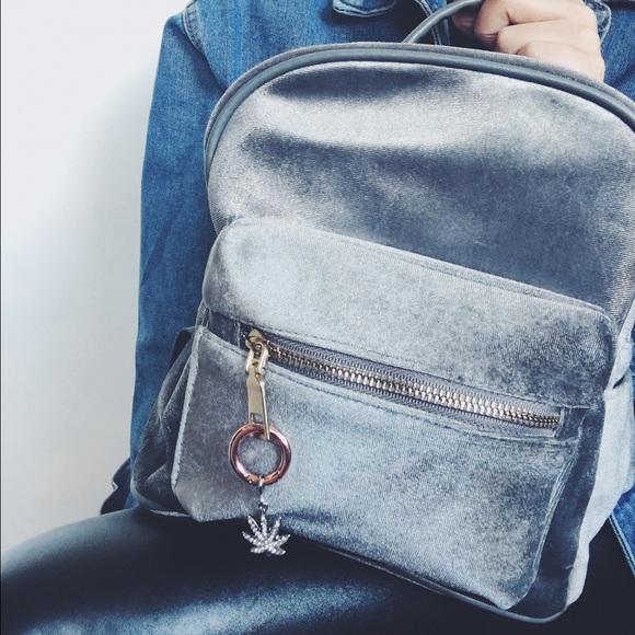 amannequin | Bags | New Gray Velvet Mini Backpack | Poshmark