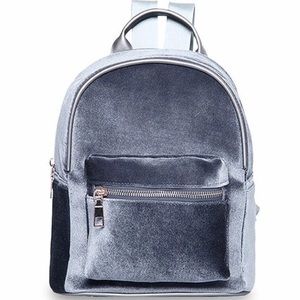 amannequin | Bags | New Gray Velvet Mini Backpack | Poshmark