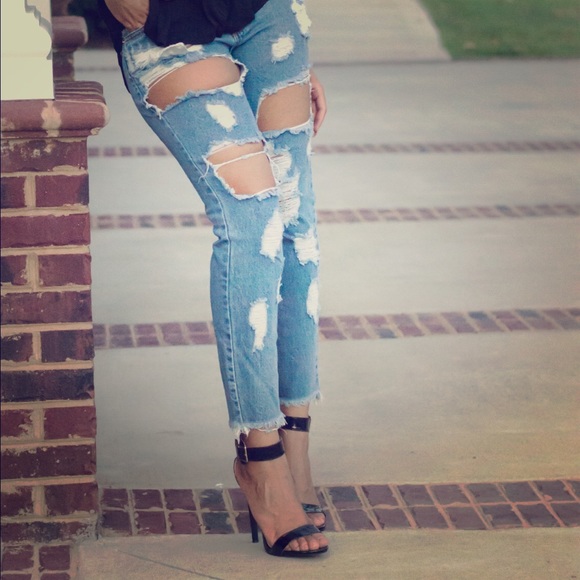 Jeans | Denim Light Blue Distressed Jeans | Poshmark