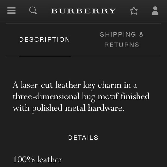 Burberry | Accessories | Black Friday Deal Burberry Leather Bug Key ...