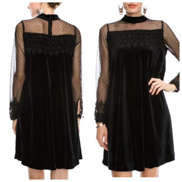 Doe Mae | Dresses | Velvet Lace Embroidered Dress | Poshmark
