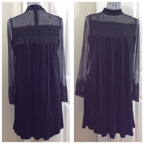 Doe Mae | Dresses | Velvet Lace Embroidered Dress | Poshmark