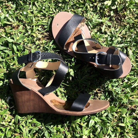 Aldo | Shoes | Aldo Black Strappy Wedges | Poshmark