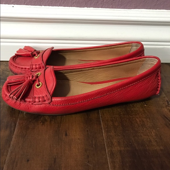 Coach | Shoes | Coach Red Leather Loafers | Poshmark