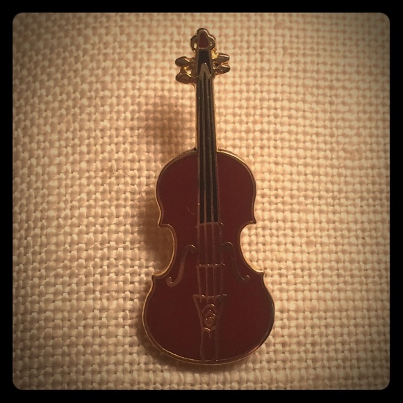 Jewelry | Enamel Violin Pin | Poshmark
