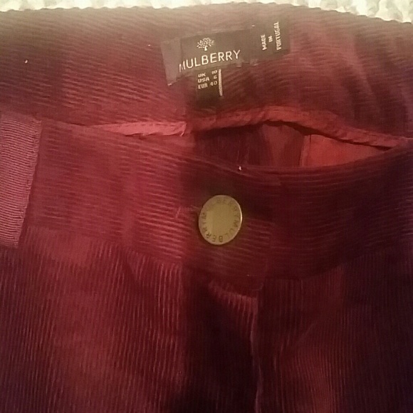 Mulberry | Pants & Jumpsuits | Mulberry Brand Oxblood Color Cords ...