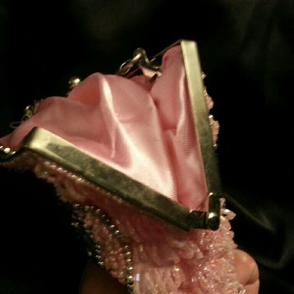 Bags | Pink Beaded Clutch | Poshmark