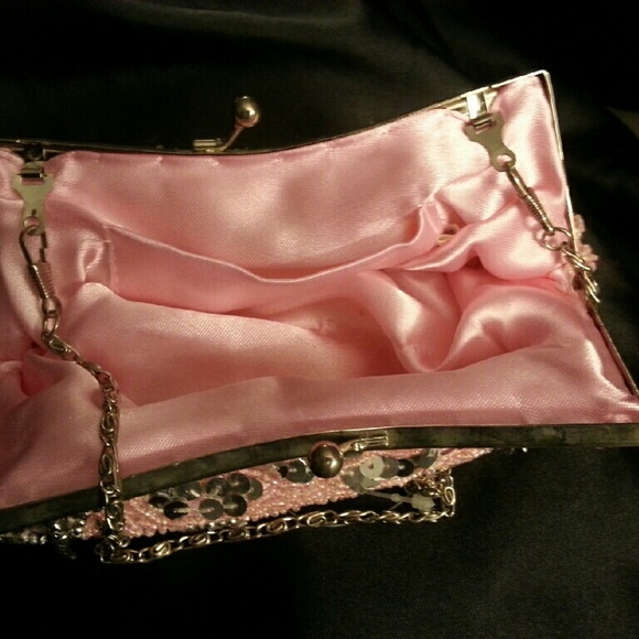 Bags | Pink Beaded Clutch | Poshmark
