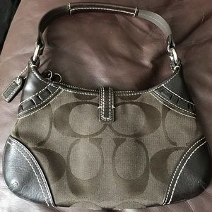 Coach | Bags | Coach Purse Signature Stripe Python Brown Hobo | Poshmark
