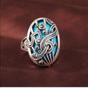 Jewelry | Back In Stock Silverturquoise Music Note Ring | Poshmark