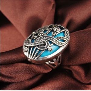 Jewelry | Back In Stock Silverturquoise Music Note Ring | Poshmark