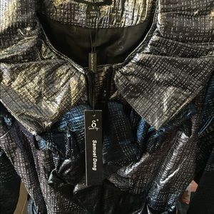 Samuel Dong | Jackets & Coats | Black Blue Silver Jacket Coat | Poshmark