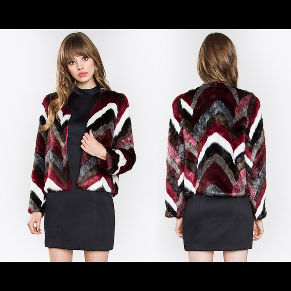 Jackets & Coats | Amazing Chevron Fur Coat | Poshmark