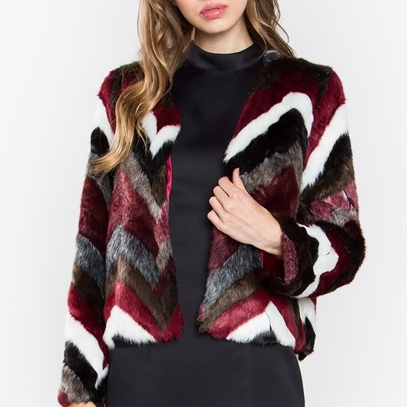 Jackets & Coats | Amazing Chevron Fur Coat | Poshmark