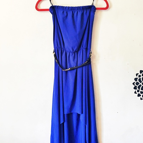 Mega | Dresses | Blue Tube Top Dress W Belt | Poshmark