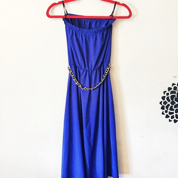Mega | Dresses | Blue Tube Top Dress W Belt | Poshmark