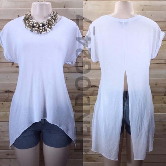 Topshop | Tops | Topshop Split Back High Low Tee Sizes 2 2 Us | Poshmark