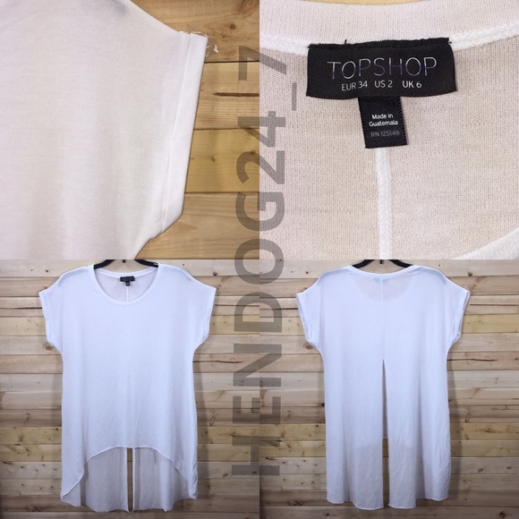 Topshop | Tops | Topshop Split Back High Low Tee Sizes 2 2 Us | Poshmark