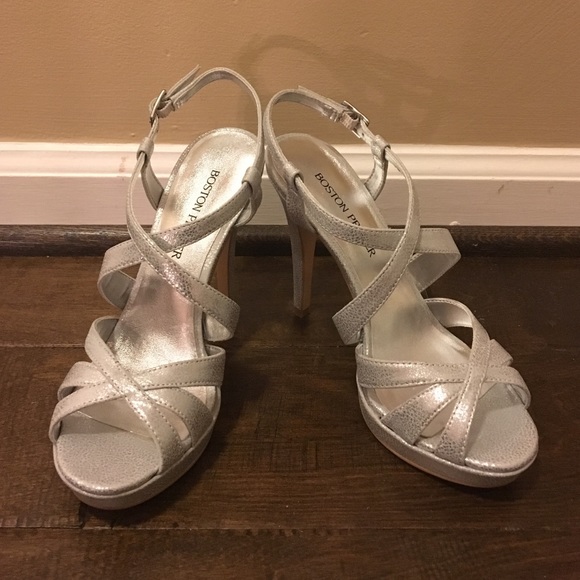 Boston Proper | Shoes | Nib Boston Proper Silver Heels Size 65 | Poshmark