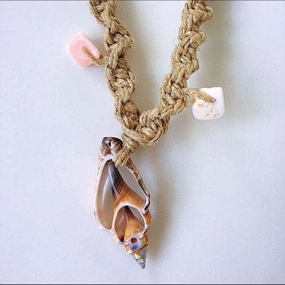 Handmade | Jewelry | Shell Pendant Hemp Necklace | Poshmark