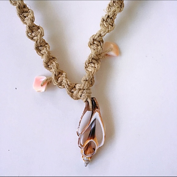 Handmade | Jewelry | Shell Pendant Hemp Necklace | Poshmark