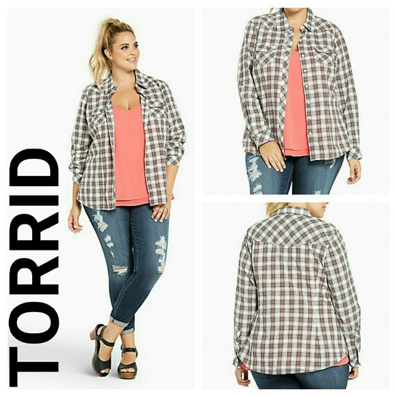 torrid | Tops | Torrid Plaid Camp Shirt Plaid Plus Size X 2x 3x | Poshmark
