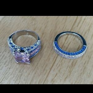 Ring | Jewelry | White Rhodium Pink Topaz Pave Cz 2in Ring Size8 | Poshmark