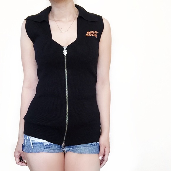 Harley-Davidson | Tops | Harley Davidson Long Black Tank | Poshmark