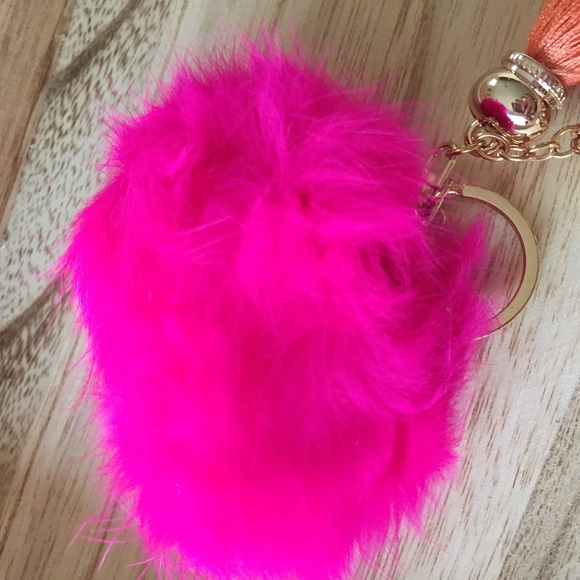 Accessories | Cute Pom Pom Fuzzy Ball Tassel Fringe Keychain | Poshmark
