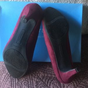Premium comfort by Payless | Shoes | Comfy Cranberry Color Suede Pumps ...