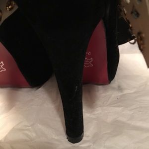 Shoes | Red Bottom Black And Leopard Print Heels | Poshmark