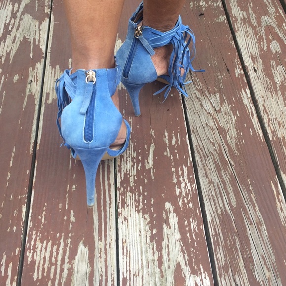 June Ambrose | Shoes | June Ambrose Blue Suede Shoes | Poshmark