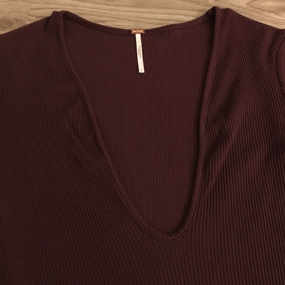 Free People | Tops | Free People Deep V Rib Tee | Poshmark
