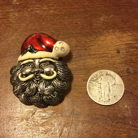 best | Jewelry | Vintage Painted Santa Broochlapel Pin | Poshmark