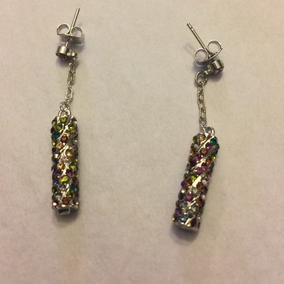 Unkwn | Jewelry | Cute Pair Of Multi Colored Rhinestone Earrings | Poshmark