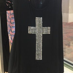 Tops | Studded Cross Top | Poshmark