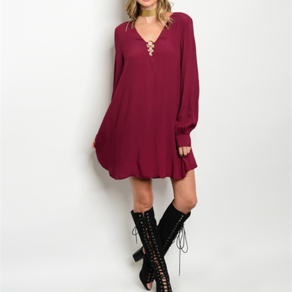 Dresses | Red Wine Tunic Dress | Poshmark
