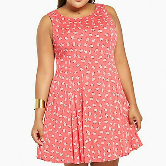 torrid | Dresses | Torrid Pink Floral Dress | Poshmark